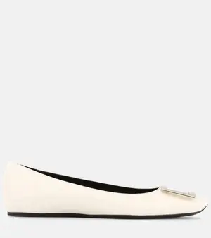 ROGER VIVIER Trompette Patent Leather Ballet Flats - White