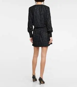 MARANT ETOILE Alexane Glitter Velvet Mini Dress
