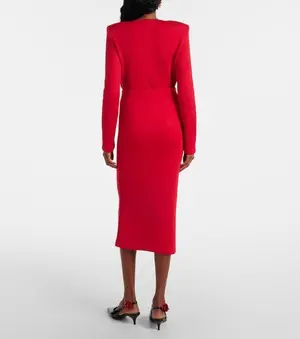 SELF-PORTRAIT Embellished Knitted Midi Skirt