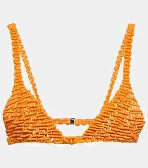 ROBERTA EINER Beaded Cotton Bralette - Orange