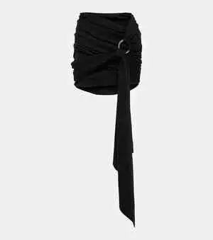 Attico Fran Technical Jersey Miniskirt - Black
