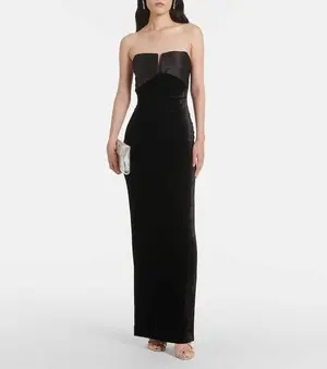 Roland Mouret Strapless Velvet Gown