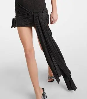 AYA MUSE Keefe Draped Lamé Minidress