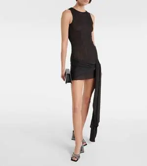 AYA MUSE Keefe Draped Lamé Minidress
