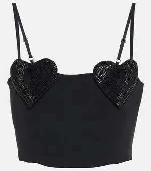 Blumarine Crystal-embellished Cropped Top