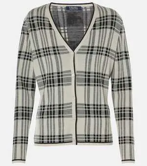 Max Mara Giara Plaid Wool Cardigan
