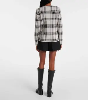 Max Mara Giara Plaid Wool Cardigan