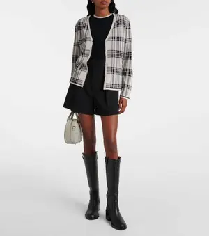 Max Mara Giara Plaid Wool Cardigan