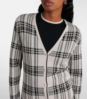 Max Mara Giara Plaid Wool Cardigan