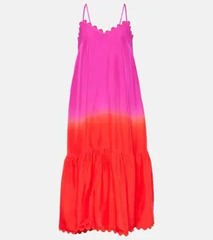 JULIET DUNN Ombre Silk Midi Dress