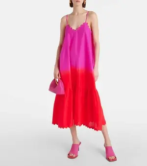 JULIET DUNN Ombre Silk Midi Dress