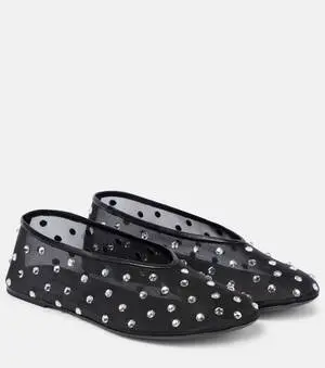 Khaite Marcy Crystal-embellished Ballet Flats - Black