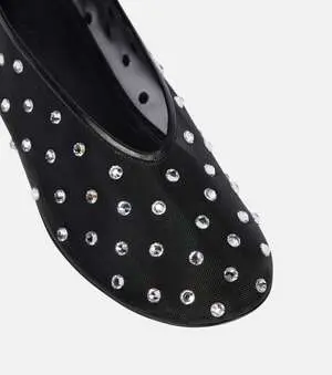 Khaite Marcy Crystal-embellished Ballet Flats - Black