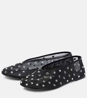 Khaite Marcy Crystal-embellished Ballet Flats - Black