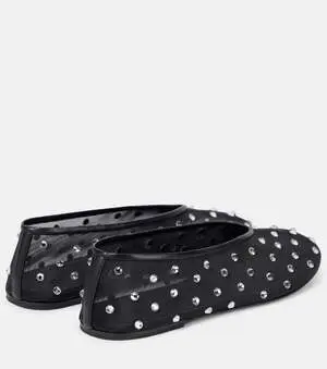 Khaite Marcy Crystal-embellished Ballet Flats - Black