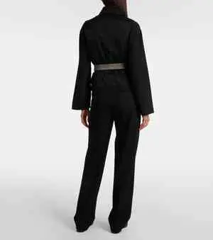 Max Mara Adige Houndstooth Wool-blend Wrap Top