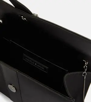 Manolo Blahnik Capri Embellished Satin Clutch - Black