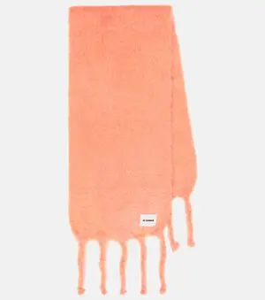 JIL SANDER Jil Sander Mohair And Wool-blend Scarf Pink