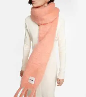 JIL SANDER Mohair And Wool-blend Scarf - Pink