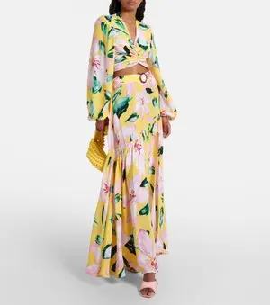 ALEXANDRA MIRO Tabitha Floral Print Viscose Wrap Top