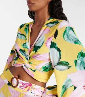 ALEXANDRA MIRO Tabitha Floral Print Viscose Wrap Top