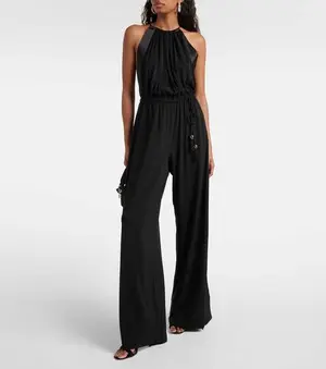 Max Mara Ubi Silk-trimmed Jersey Jumpsuit