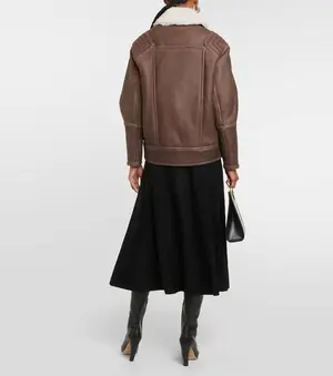 BLANCHA Shearling-trimmed Leather Jacket