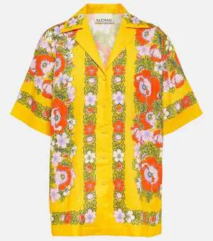 ALEMAIS Floral Linen Bowling Shirt