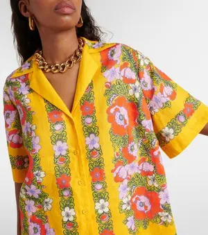 ALEMAIS Floral Linen Bowling Shirt