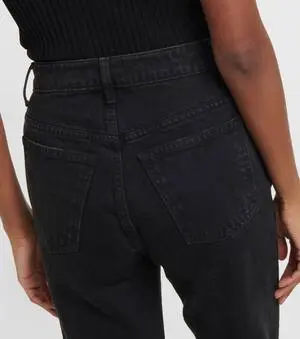 Khaite Abigail Cropped Straight Jeans In Wash - Black