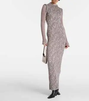 Acne Studios Sequined Jacquard Maxi Dress