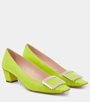 ROGER VIVIER Roger Vivier Belle Vivier Patent Leather Pumps Green