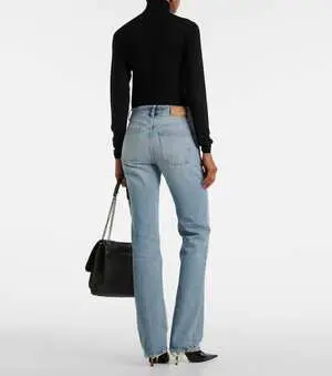 Saint Laurent Nico High-rise Straight Jeans In Sicily