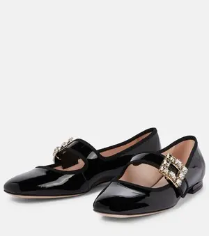 ROGER VIVIER Tres Vivier Babies Patent Leather Ballet Flats