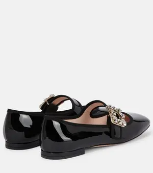 ROGER VIVIER Tres Vivier Babies Patent Leather Ballet Flats