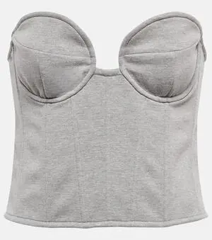 Magda Butrym Cotton-blend Jersey Bustier - Grey