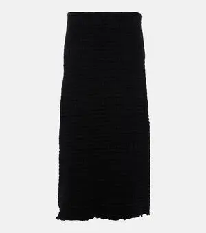 JIL SANDER A-line Cotton Bouclé Midi Skirt