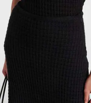 JIL SANDER A-line Cotton Bouclé Midi Skirt