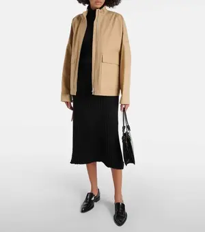 JIL SANDER A-line Cotton Bouclé Midi Skirt