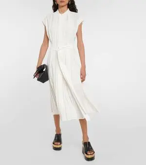 JOSEPH Davidge Pleated Midi Dress - White