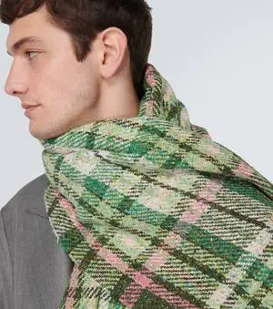 Acne Studios Fringed Checked Scarf