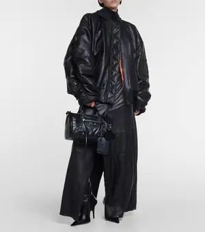Balenciaga Oversized Leather Bomber Jacket