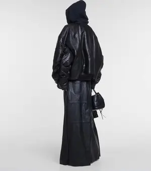 Balenciaga Oversized Leather Bomber Jacket