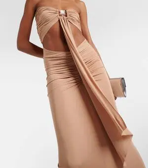 Christopher Esber Bezel Quartz Sash Maxi Dress