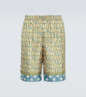 Versace Allover Silk Shorts - Multicoloured