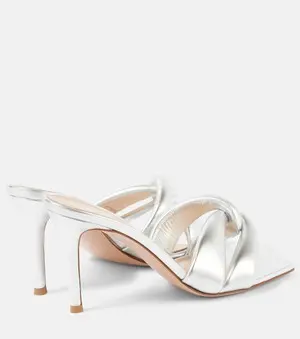 GIANVITO ROSSI Amour 90 Metallic Leather Mules