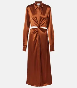 Galvan Pleated Evening Dresses