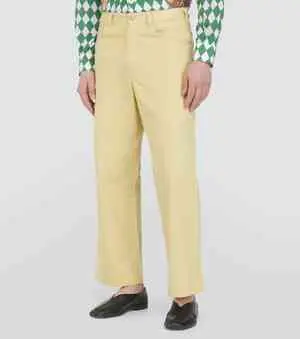 BODE Brook Wide-leg Canvas Pants - Green