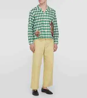 BODE Brook Wide-leg Canvas Pants - Green
