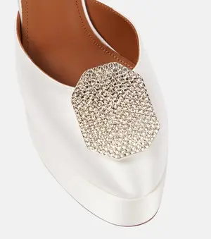 MALONE SOULIERS Satin Embellished Platform Pumps